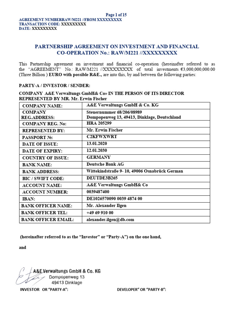 Draft Agreement 3b-Signed Cash Transfer-1 | PDF | Arbitration | Investing