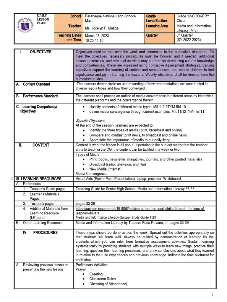 DLP_ TYPES OF MEDIA | PDF | Mass Media | Infographics