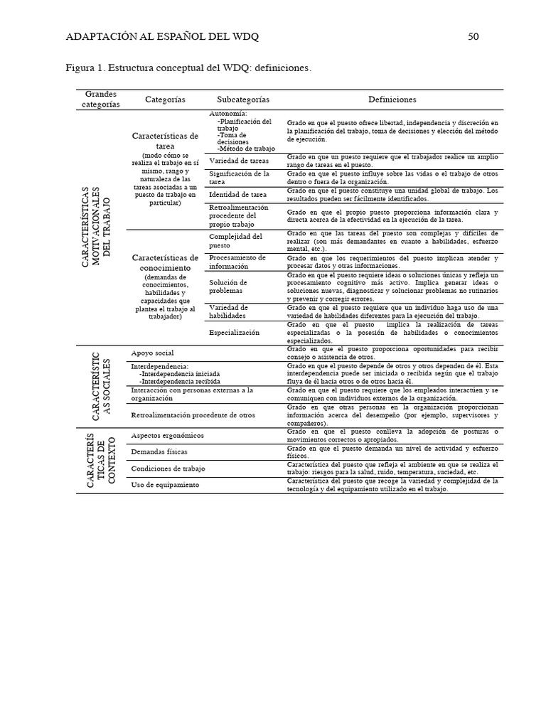 Estructura Conceptual Del WDQ en Español | PDF | Toma de decisiones ...