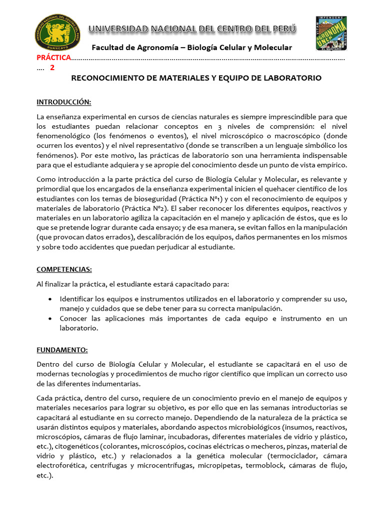 PRÁCTICA 2 - Biomol | PDF | Laboratorios