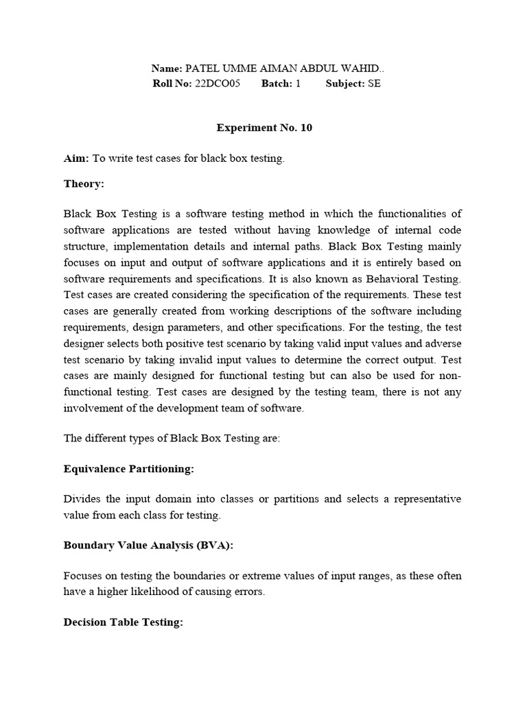 Exp 10 | PDF | Software Testing | Computing