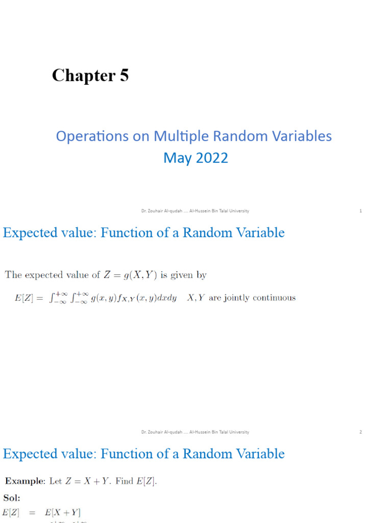 Chapter5 | PDF | Covariance | Random Variable