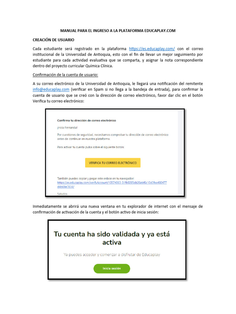 Manual para El Ingreso A La Plataforma Educaplay | PDF | Contraseña | Informática