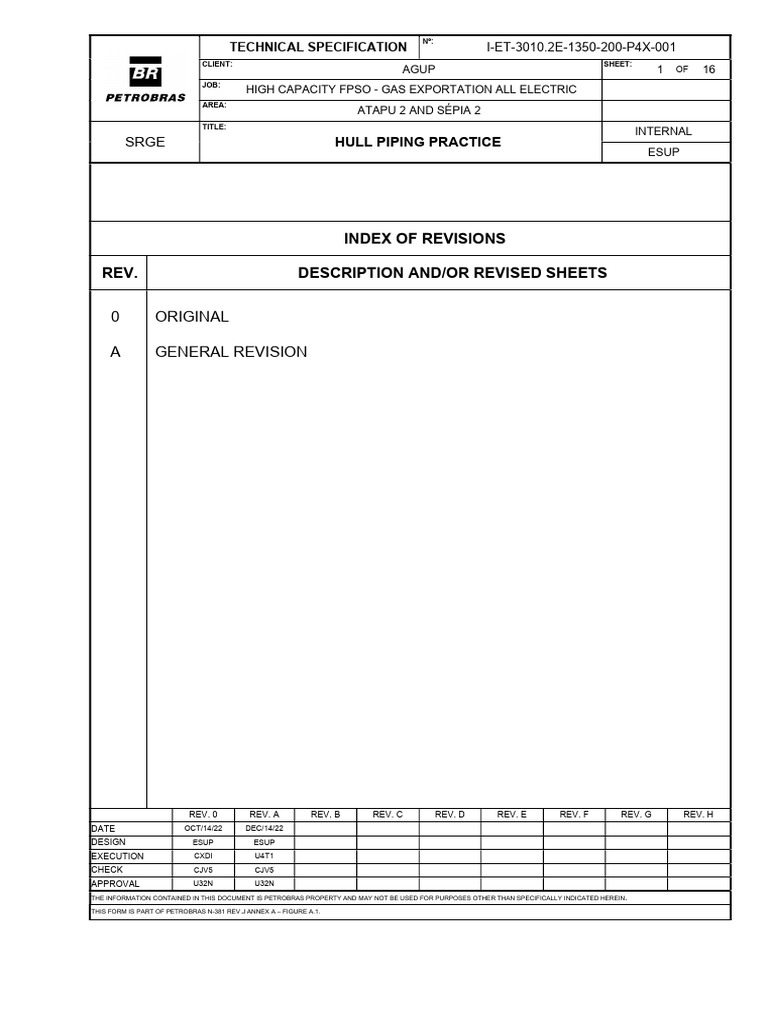 Hull Piping Practice Specification | PDF | Pipe (Fluid Conveyance ...