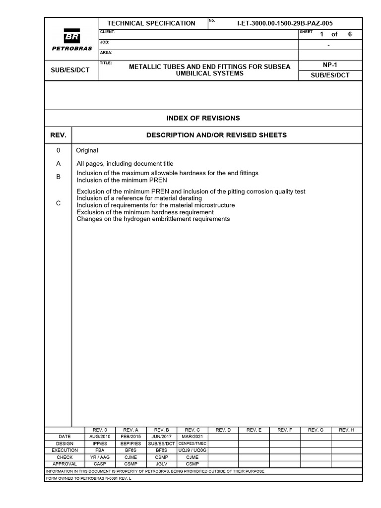 Subsea Umbilical Tube Specifications | PDF | Stainless Steel | Pipe ...