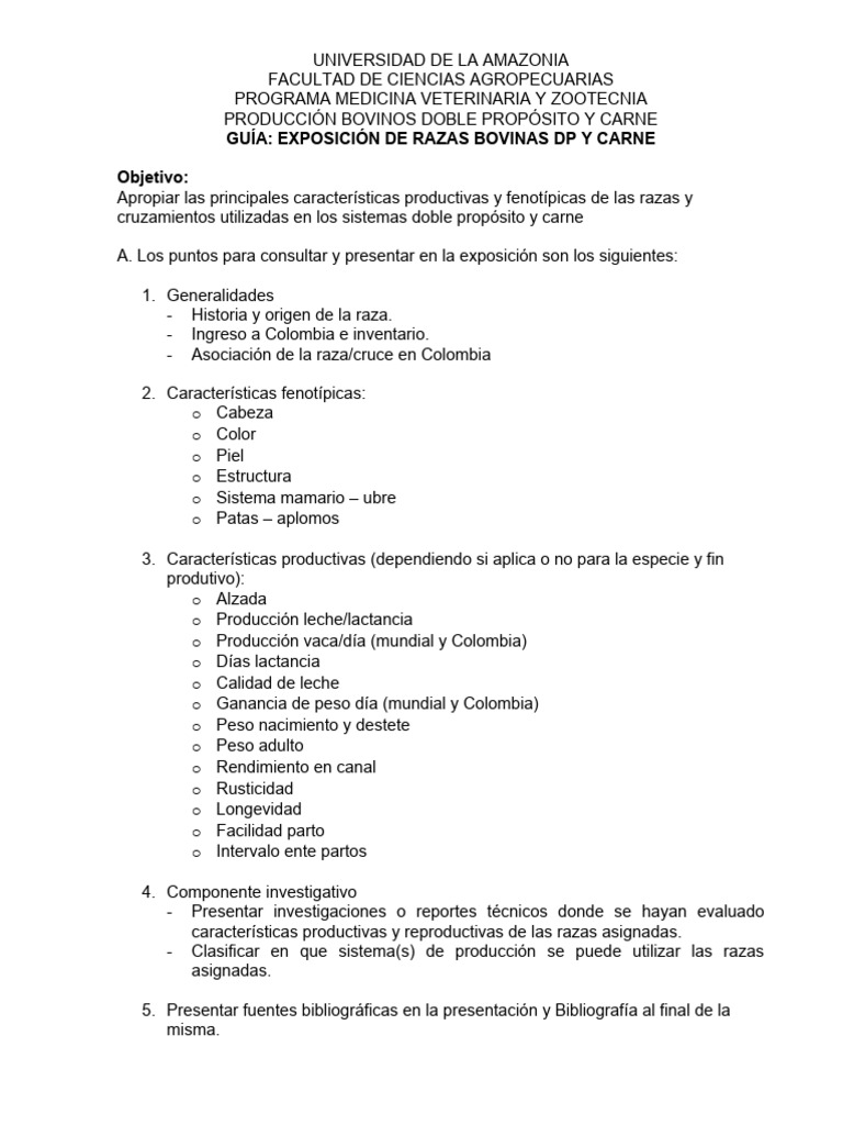 Guía Exp. Razas y Cruzamientos4 | PDF | Vacas | Domesticación