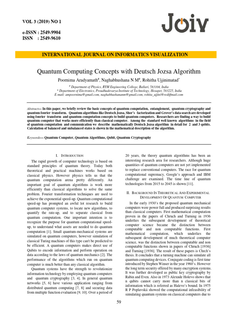 Quantum Computing & Deutsch-Jozsa Algorithm | PDF | Quantum Computing | Cryptography
