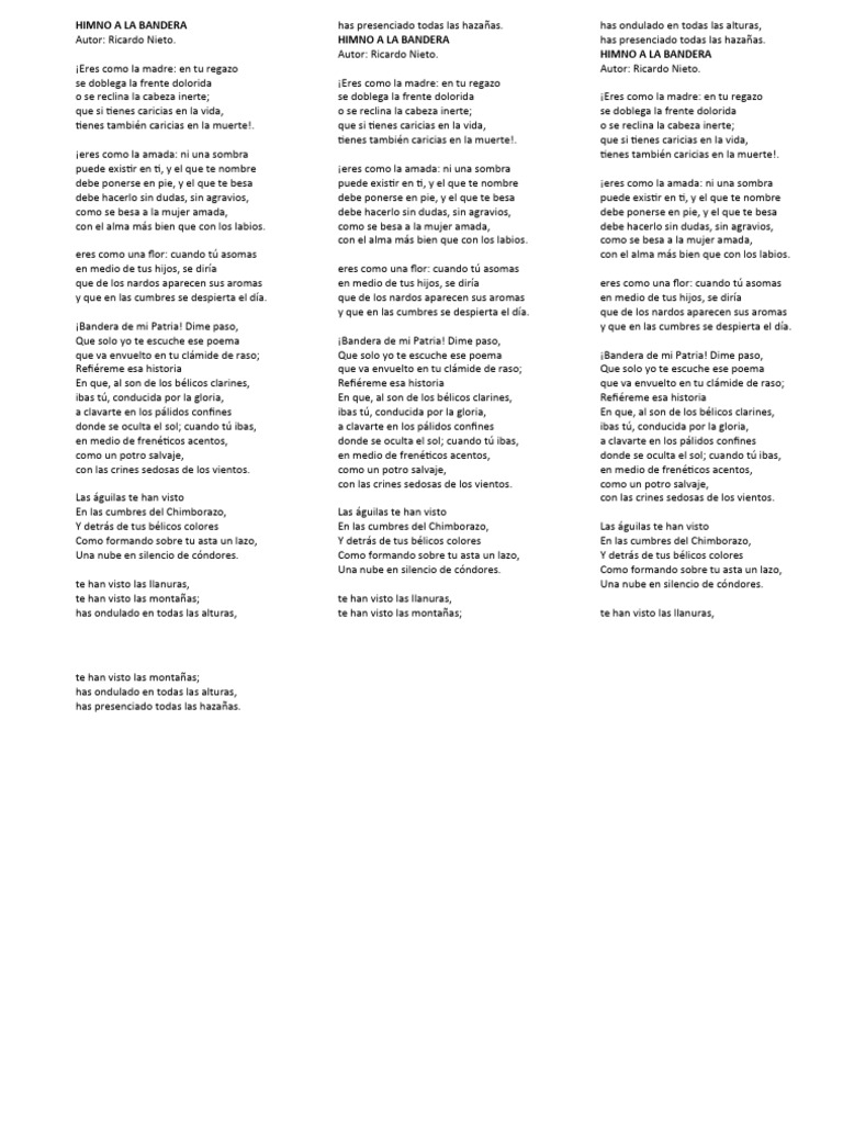 Himno A La Bandera | PDF