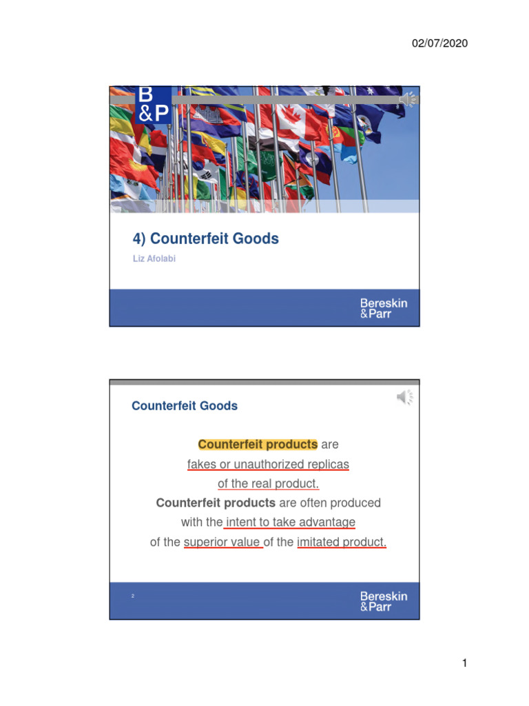 4 Counterfeit Goods 2 Slides Per Page | PDF | Trademark | Copyright ...