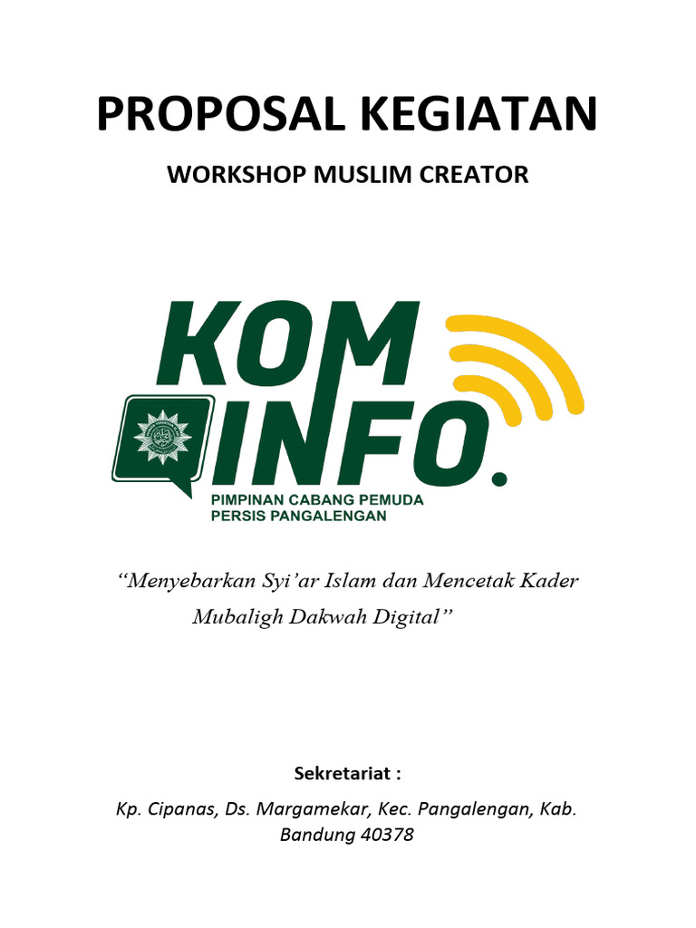 Proposal Kegiatan Workshop Muslim Creator #1 | PDF