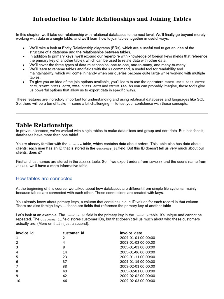 Tripleten 5 - Introduction To Table Relationships and Joining Tables | PDF | Relational Model ...