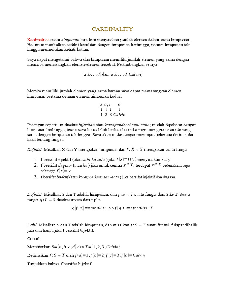 Cardinality & Matrix | PDF
