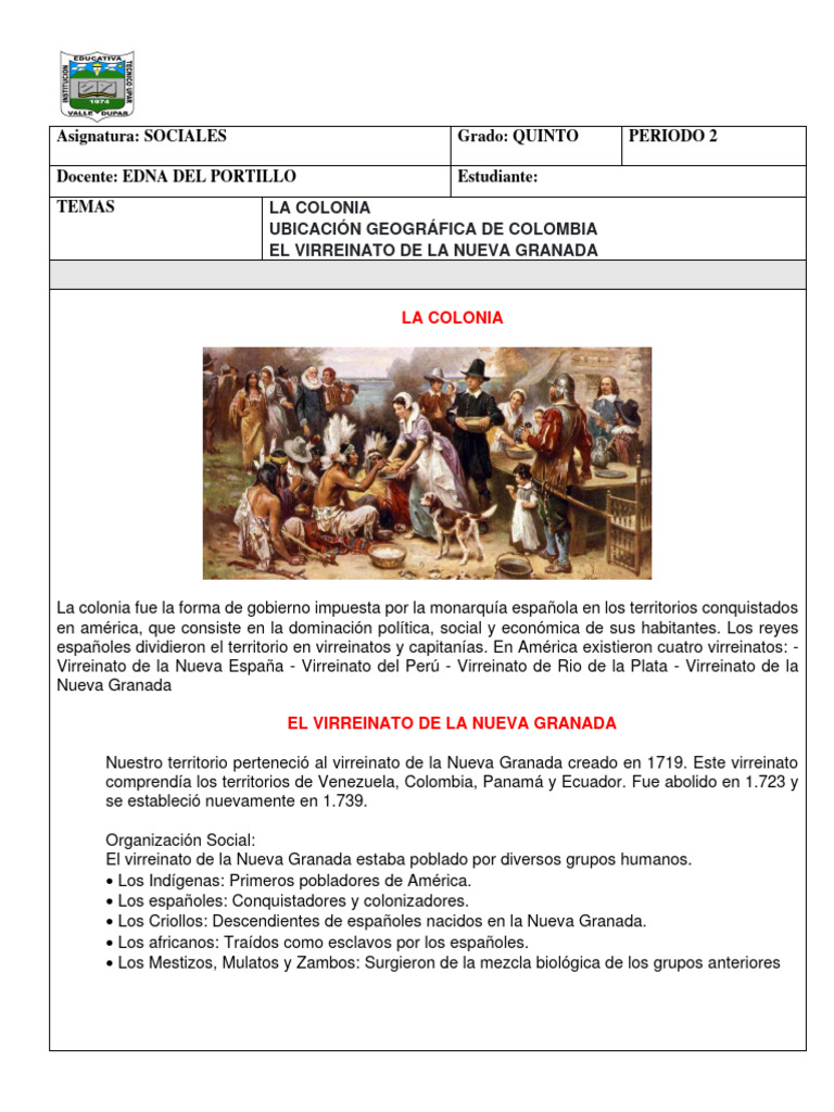 GUIA 5 PERIODO 2 | PDF | Colombia | Américas