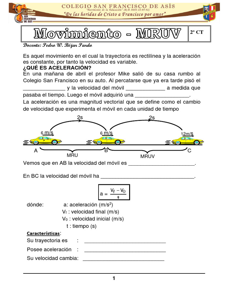 2° Movimiento MRV | PDF | Aceleración | Velocidad