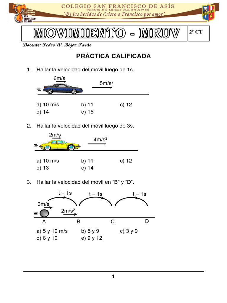 2° Práctica Mruv | PDF | Ajedrez