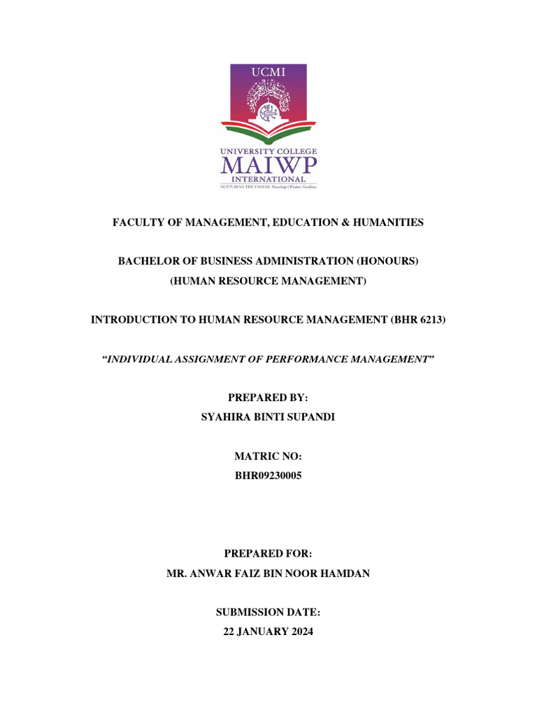 Assignment Case Study Human Resource Management | PDF | Employment | Performance Appraisal