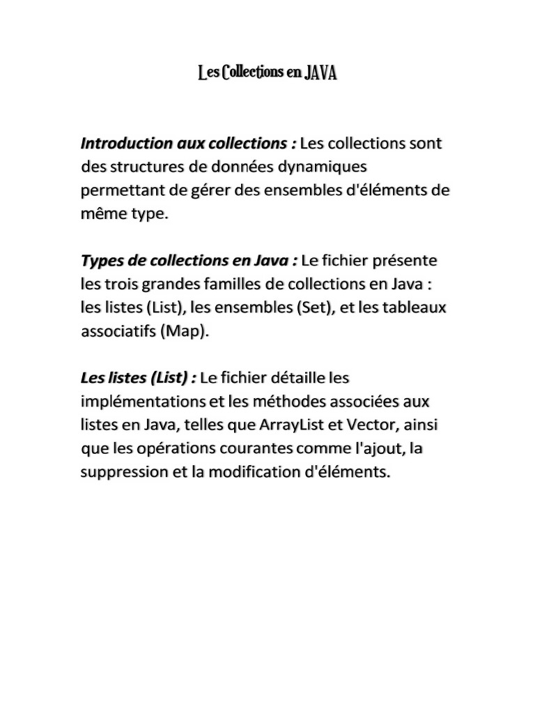 Les Collections en JAVA | PDF