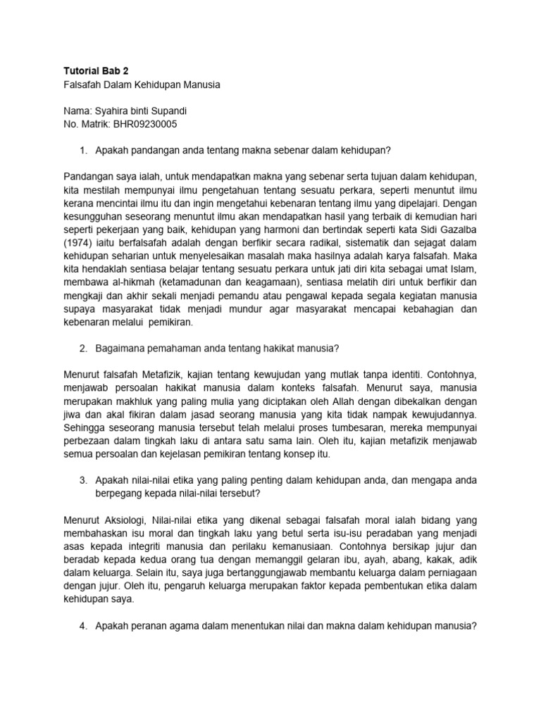 Tutorial Bab 2 Sosiology | PDF | Filsafat | Sains & Matematika