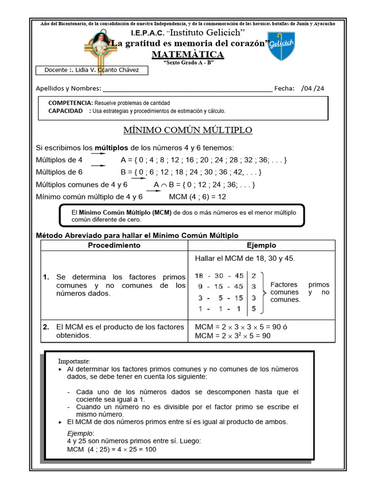 Matematica III MCM | PDF | Aritmética | Matemáticas
