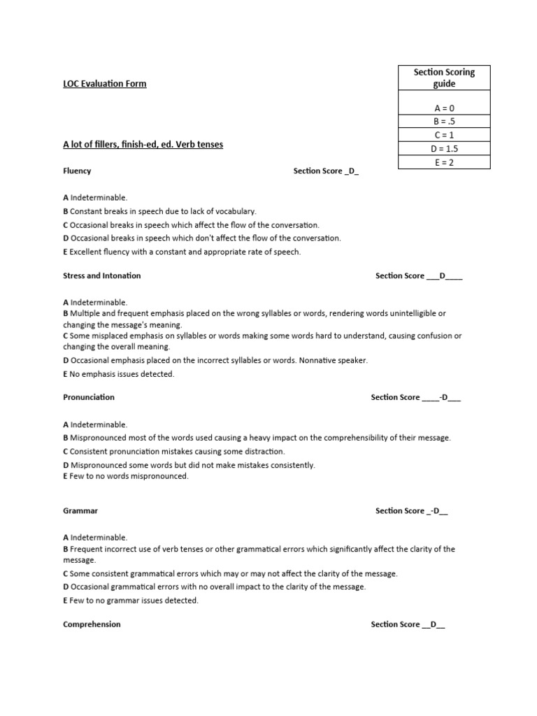 LOC Form For Calibrations | PDF | Stress (Linguistics) | Question