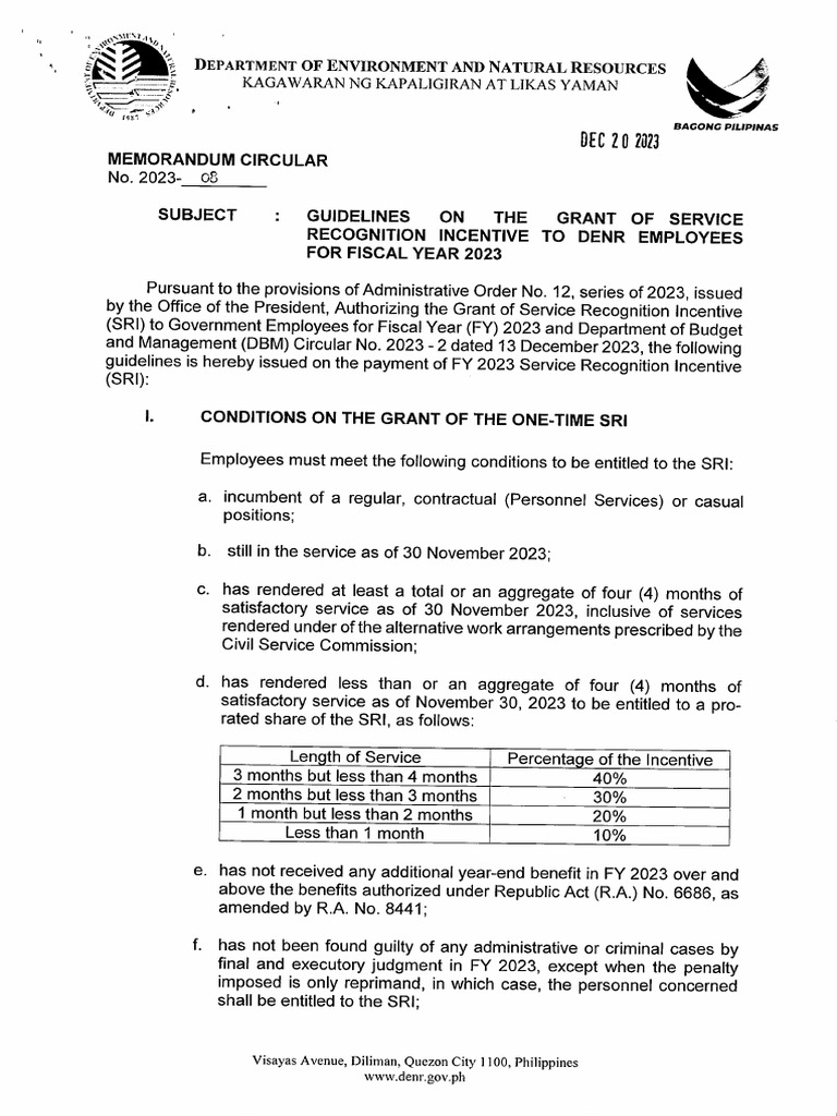 Sri 2023 Guidelines - Denr | PDF