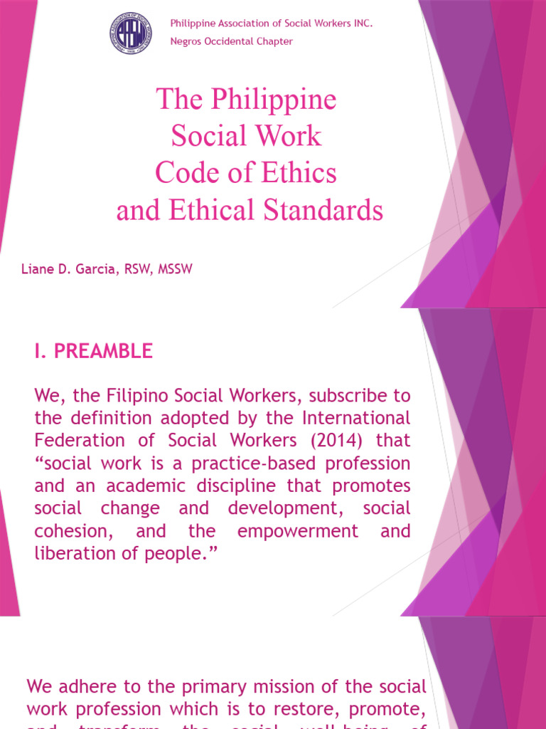 Philippine Social Work Code of Ethics and Ethical Standards | PDF ...