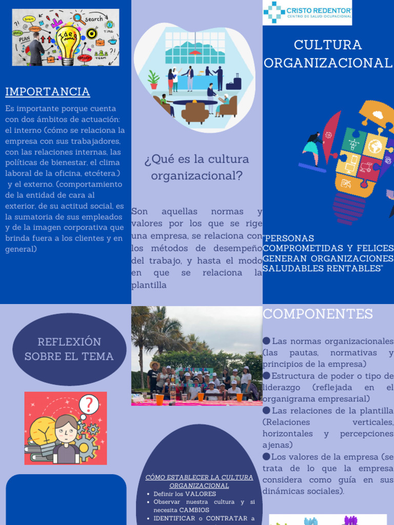 Triptico Cultura Organizacional | PDF | Business | Psicología Social
