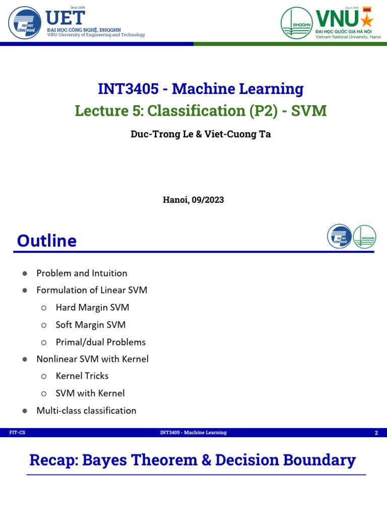 Lecture 5 Classification SVM | Download Free PDF | Support Vector ...
