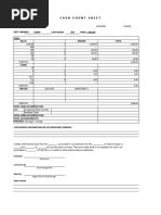 Cash Count Sheet Template | PDF