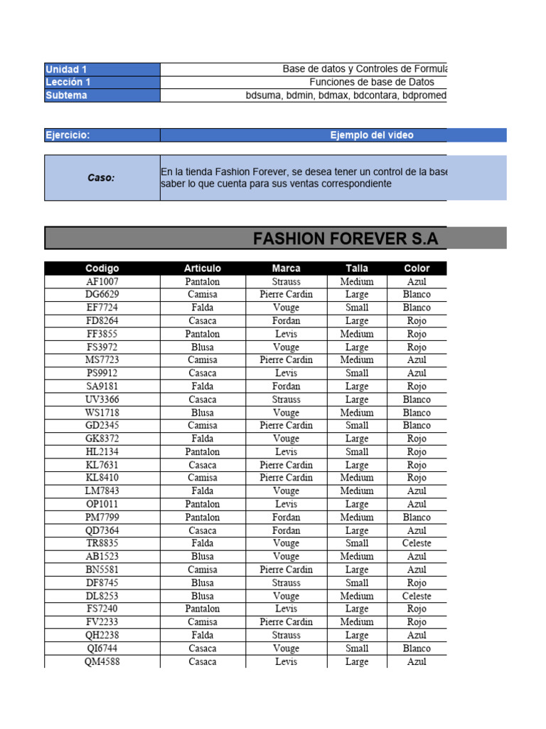 U1L1 EjercicioComplementario | PDF | Ropa | Moda