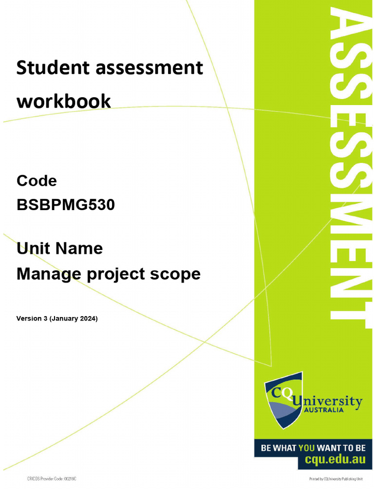 BSBPMG530 Student Assessment Workbook | PDF | Project Management ...