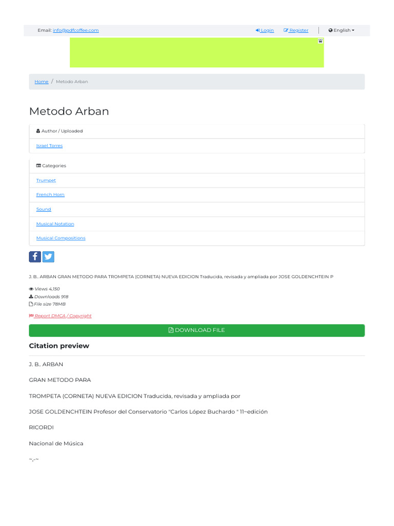 Metodo Arban - Español PDF | PDF | Trompeta | Escala (música)