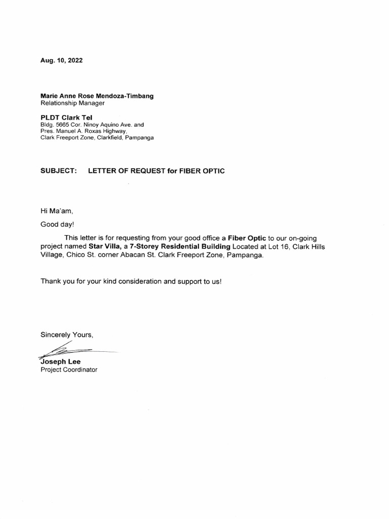 Request Letter | PDF