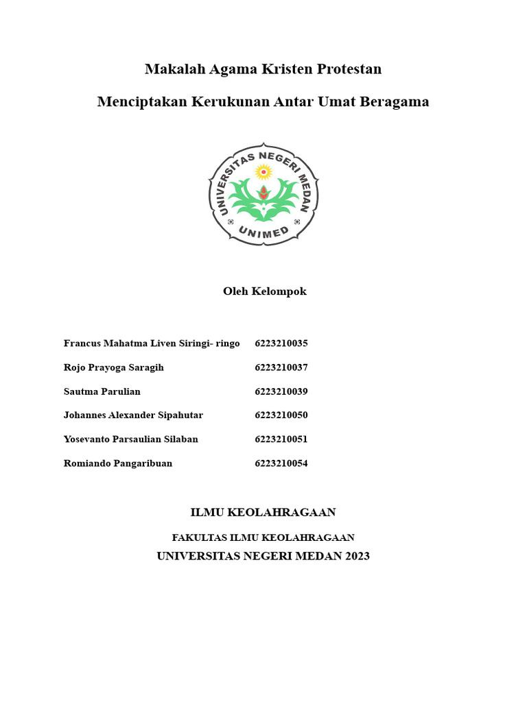 Kerukunan Umat Beragama dalam Kristen | PDF