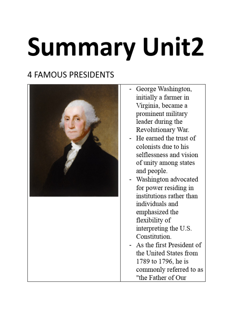 Summary Unit2 | PDF | Thomas Jefferson | Abraham Lincoln