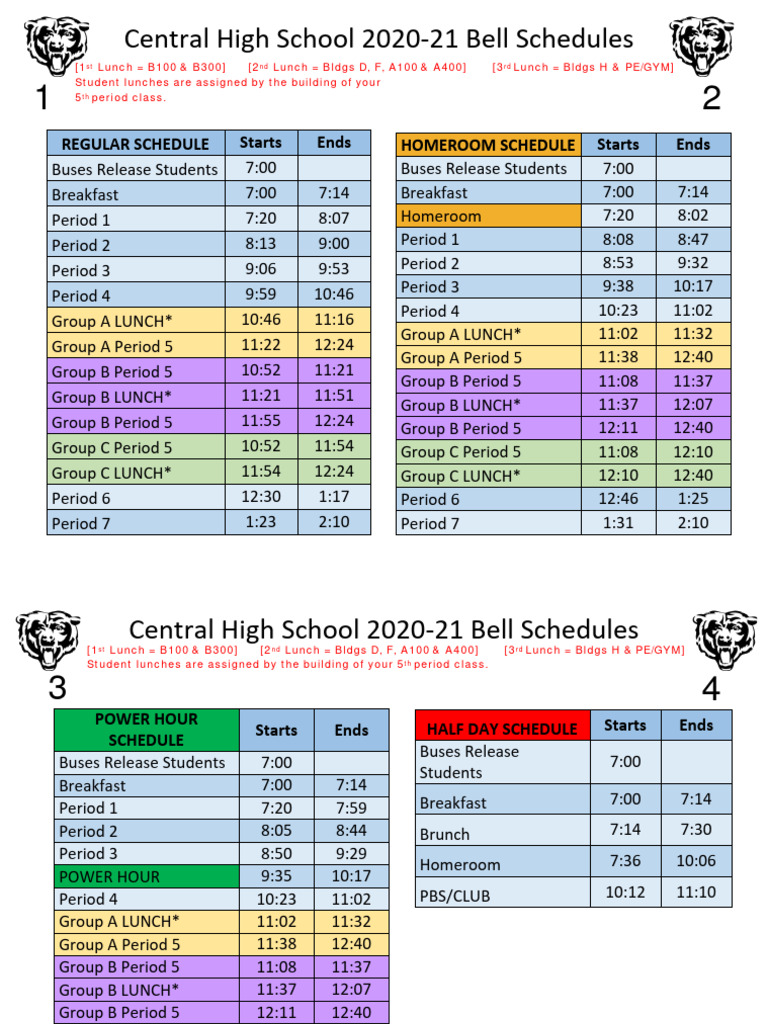 2020-21 Bell Schedules-ACC | PDF | Meal