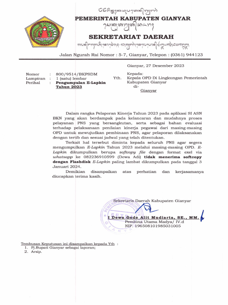 Pengupulan E-Lapkin 2023 | PDF