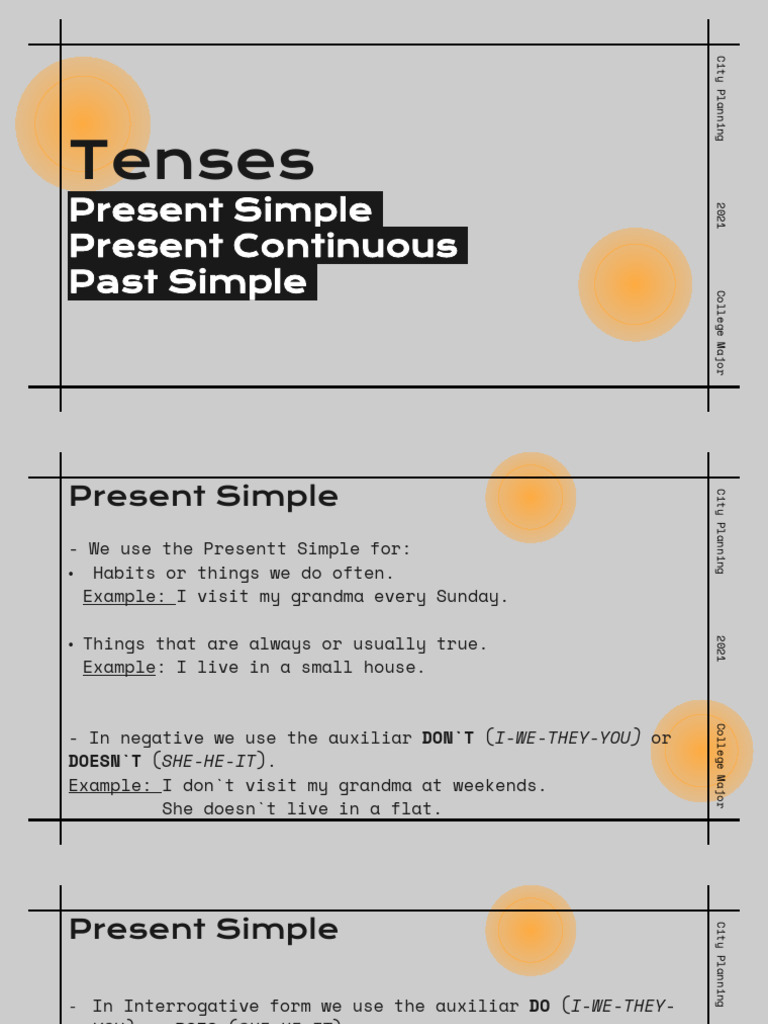 Tenses Present Simple Present Continuous Past Simple Pdf Verb