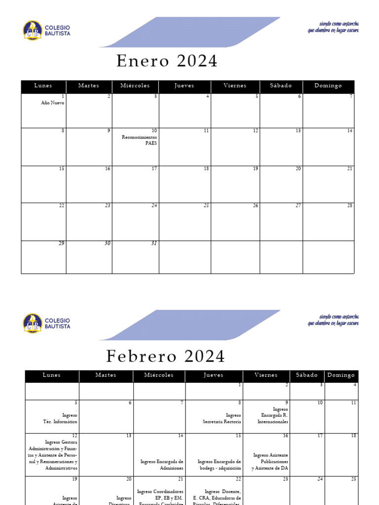 Calendario Anual 2024 Final | PDF | Observancias