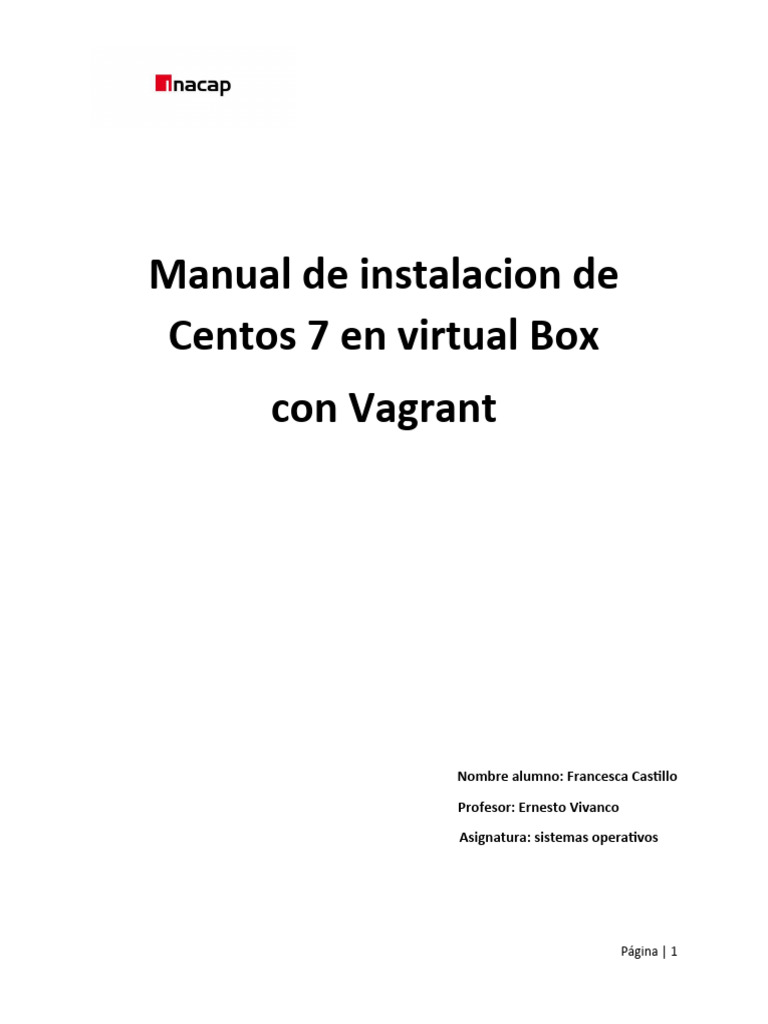 Instalación CentOS 7 con Vagrant | PDF | Contraseña | Distribución de Linux