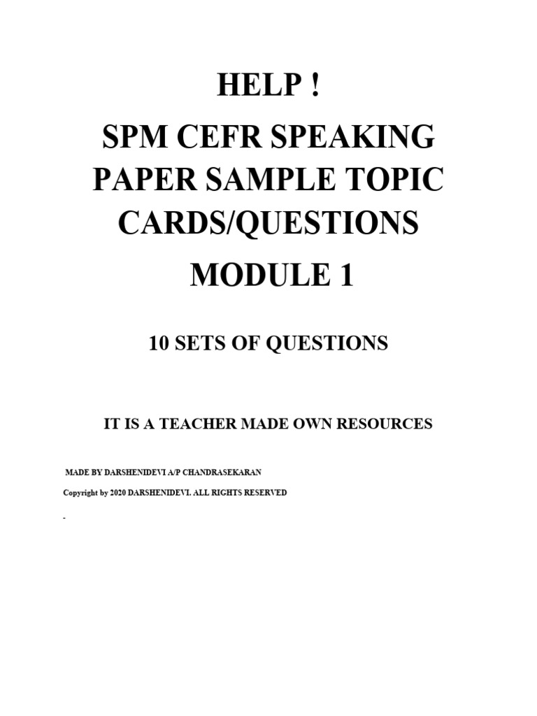 Help Speaking Cefr Topic Cards | PDF | Behavior | Social Psychology