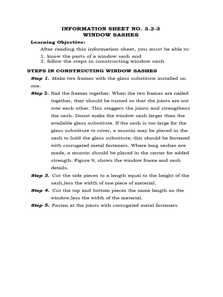 Constructing Window Sashes Guide | PDF | Home & Garden | Technology ...