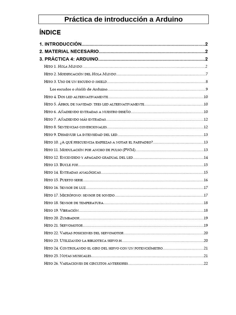 Practica Intro Arduino | PDF | Arduino | Diodo emisor de luz