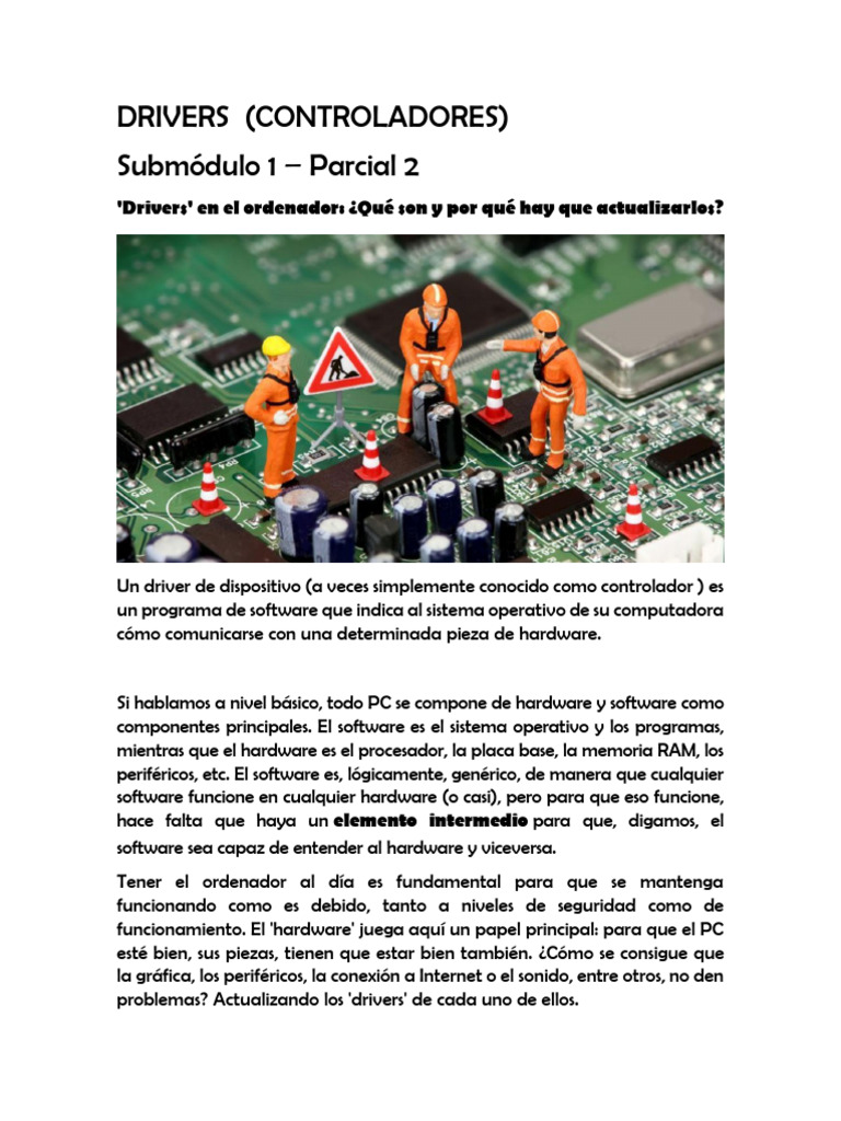 Qué son los drivers de computadora | PDF | Hardware de la computadora ...