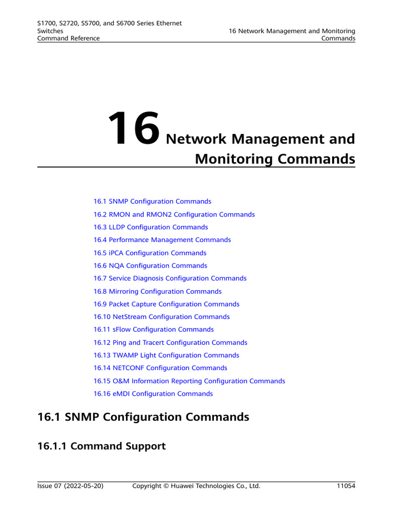 01-16 Network Management and Monitoring Commands | PDF | Network Switch | Parameter (Computer ...