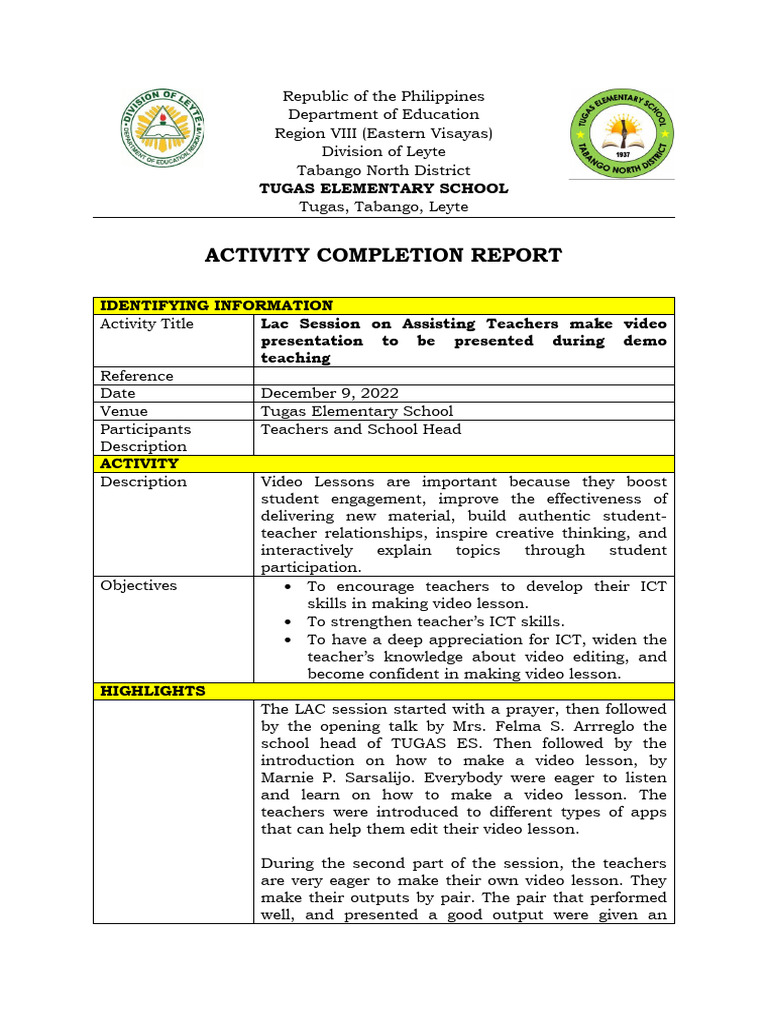 ACR On LAC Session | PDF | Educational Technology | Teachers