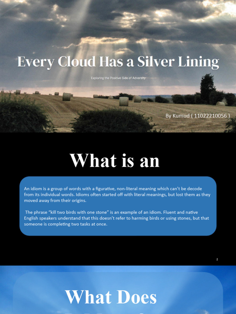 English Project - Every Cloud Have Silver Lining | PDF | Idiom ...