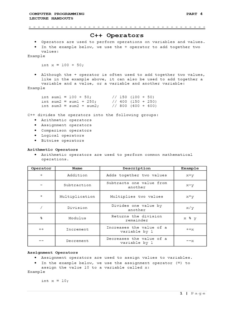 C-Handouts-4 | PDF | Mathematical Logic | Arithmetic