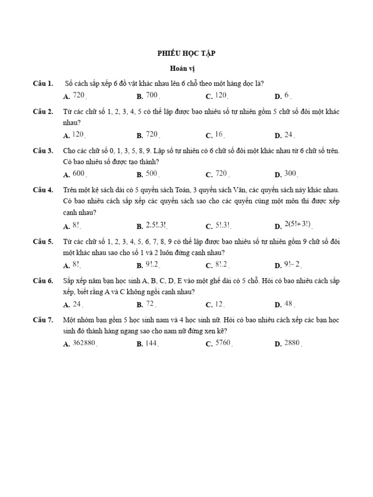 PTH Hoán vị | PDF