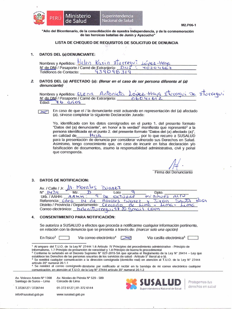 Solicitud de Internamiento | PDF